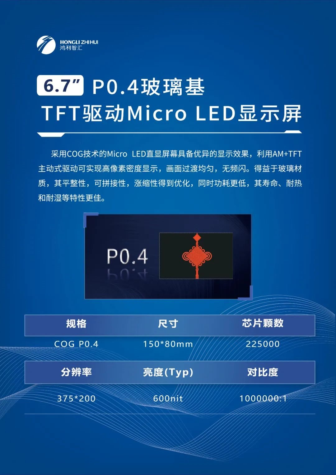 鸿利智汇发布P0.4玻璃基TFT驱动Micro LED显示产品 - 行家说